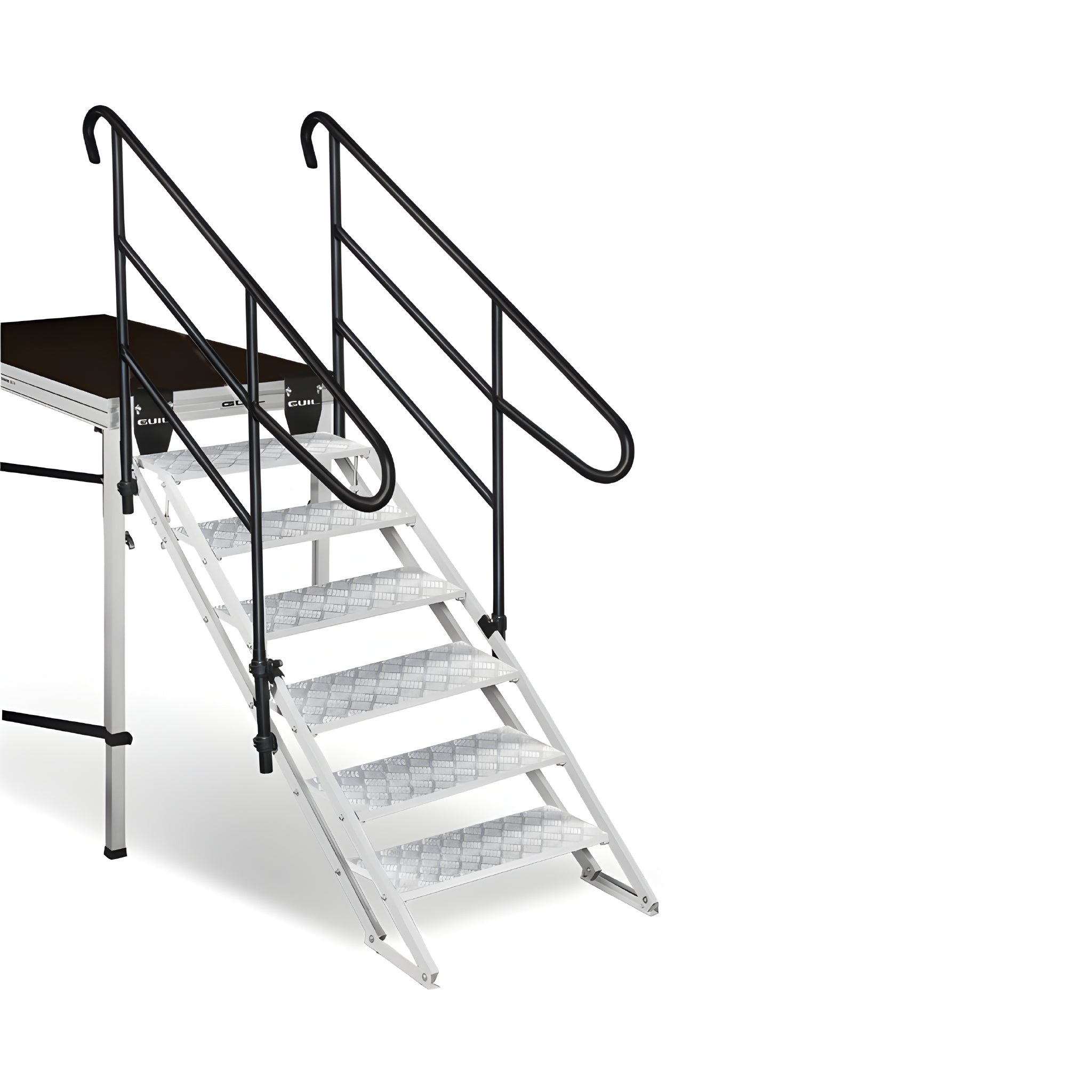 GUIL ECP-6 - 6-step aluminum stage ladder for heights from 900 to 1800 ...